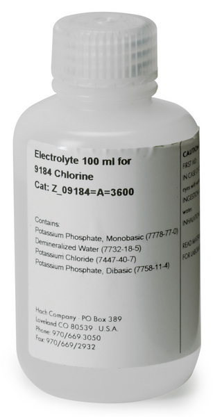 09184=A=3600 Electrolyte, 100 mL, for 9184sc HOCl (Hypochlorous ...